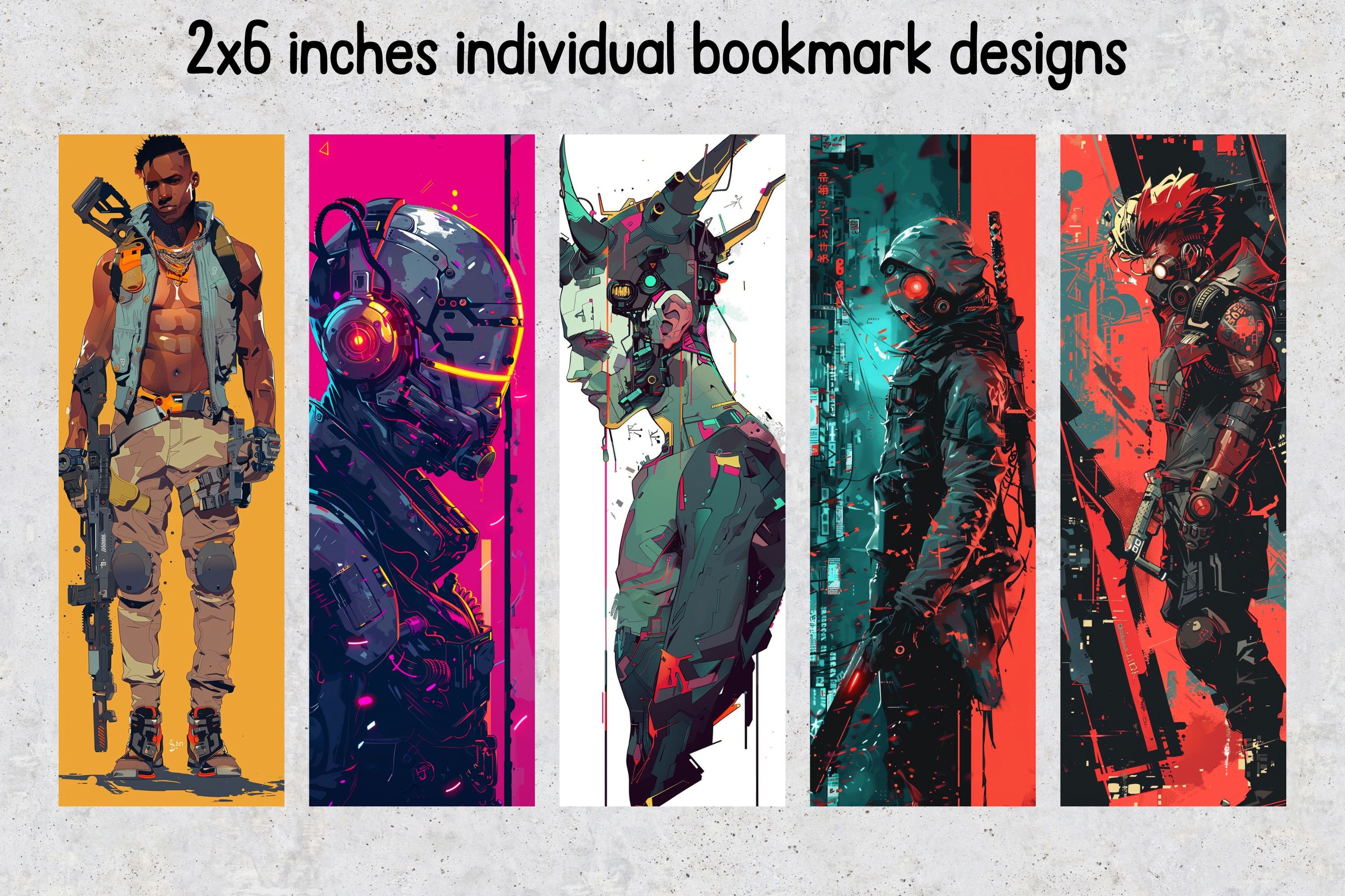 50 Cyberpunk Printable Bookmarks, Cyberpunk Digital Download Bookmark ...