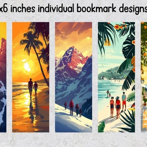 40 Vacation Printable Bookmarks, Summer Digital Download Bookmark ...