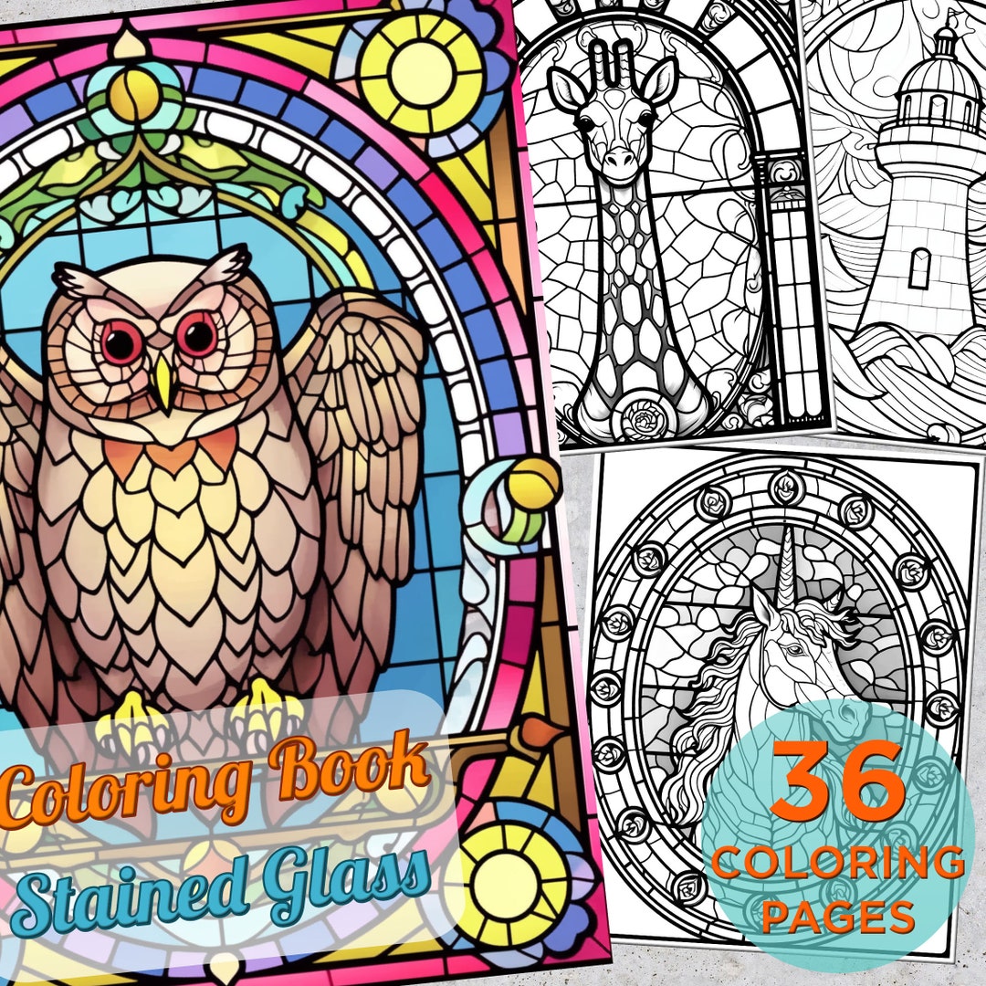 36 Stained Glass Coloring Pages, Stained Glass Windows Printable ...