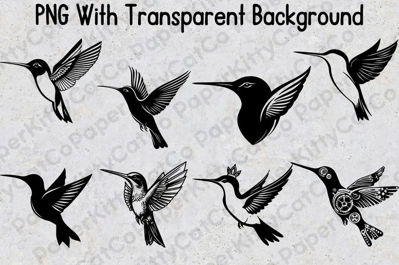 50 Hummingbird PNG & SVG Bundle, SVG Silhouettes Sublimation, Bird ...