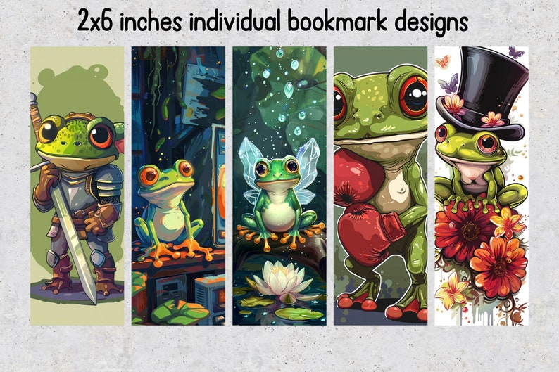 50 Frog Printable Bookmarks, Frog Digital Download Bookmark Sheets ...