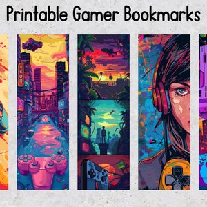 45 Gamer Printable Bookmarks, Video Game Digital Download Bookmark ...