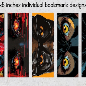 50 Superhero Eye Printable Bookmarks, Comics Digital Download Bookmark ...