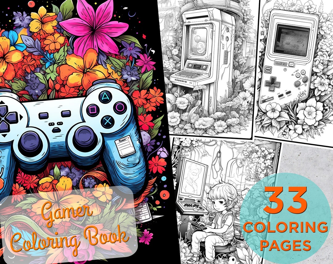 33 Gamer Coloring Pages Gamer Adults Printable Coloring Page - Etsy