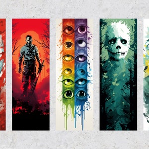 45 Horror Printable Bookmarks, Horror Digital Bookmark Sheets, Horror ...