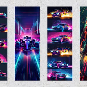 50 Racing Car Printable Bookmarks, Racing Car Digital Download Bookmark ...