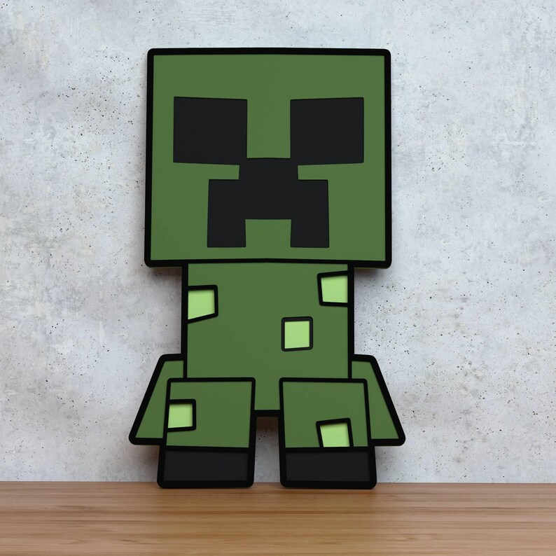 Blocky Game Guy Layered Design for Laser and Paper Cutting, Blocky Game ...