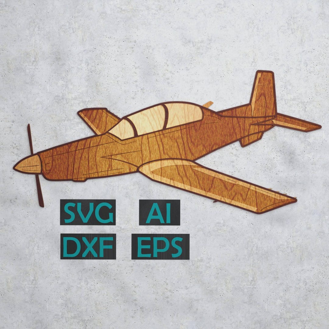 Retro Combat Aircraft Layered Design for Laser Cutting, SVG DXF Fighter ...