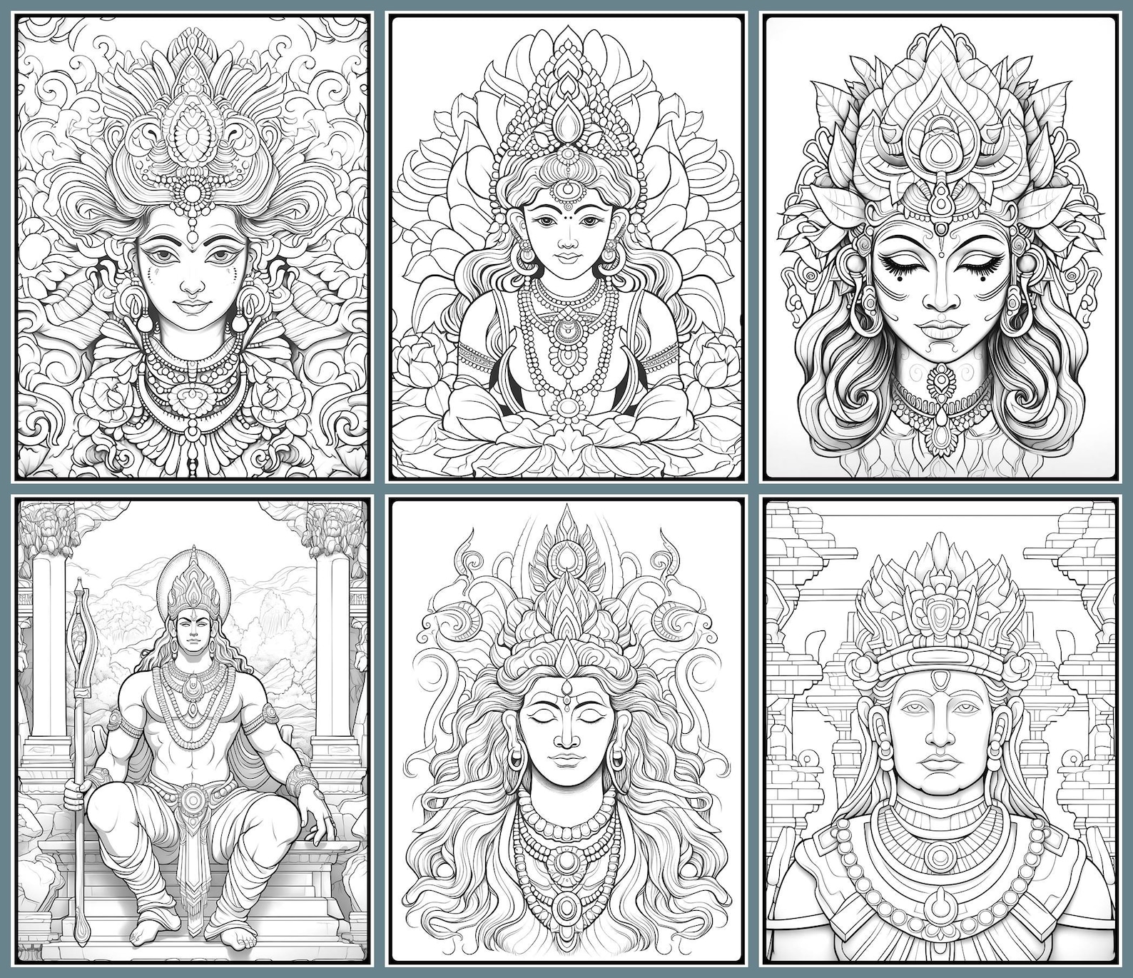 30 Hinduism Coloring Pages, Adults Printable Coloring Page Hinduist ...