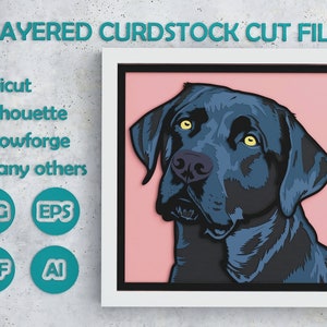 Labrador Retriever Shadow Box, SVG Layered Design for Cricut Silhouette ...