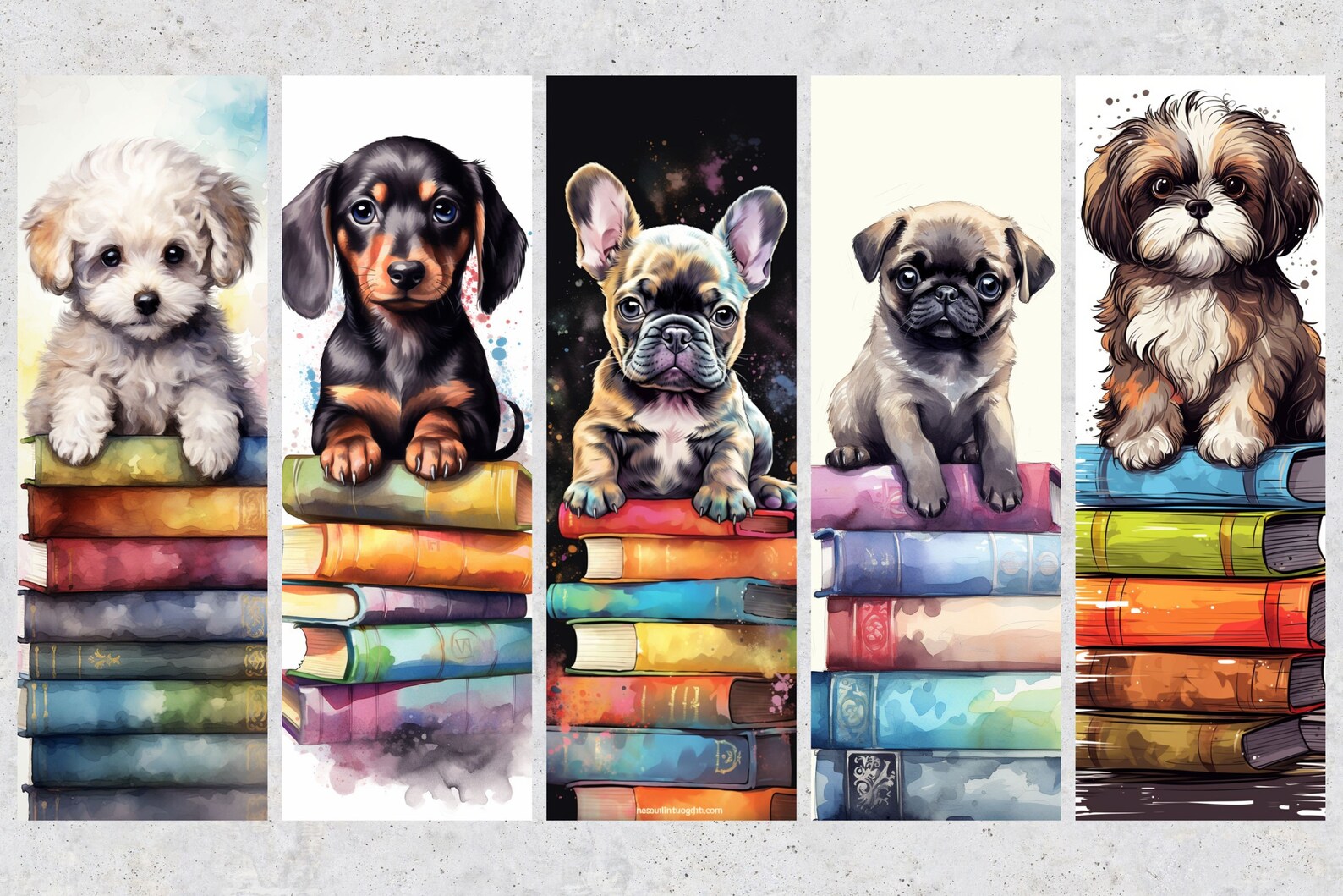 30 Cute Dogs Printable Bookmarks, Dogs Digital Download Bookmark Sheets ...