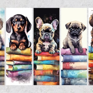 30 Cute Dogs Printable Bookmarks, Dogs Digital Download Bookmark Sheets ...