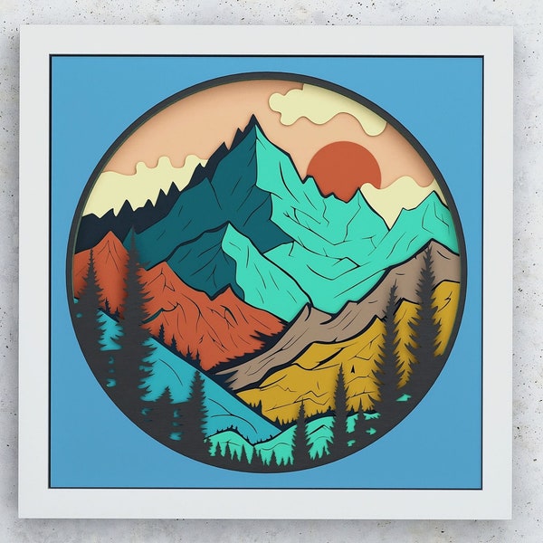 Layered Svg Landscape - Etsy