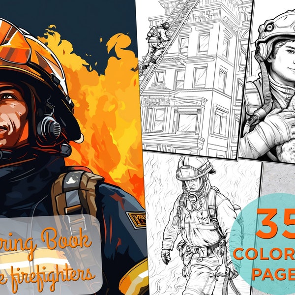 Fireman Coloring Sheet - Etsy