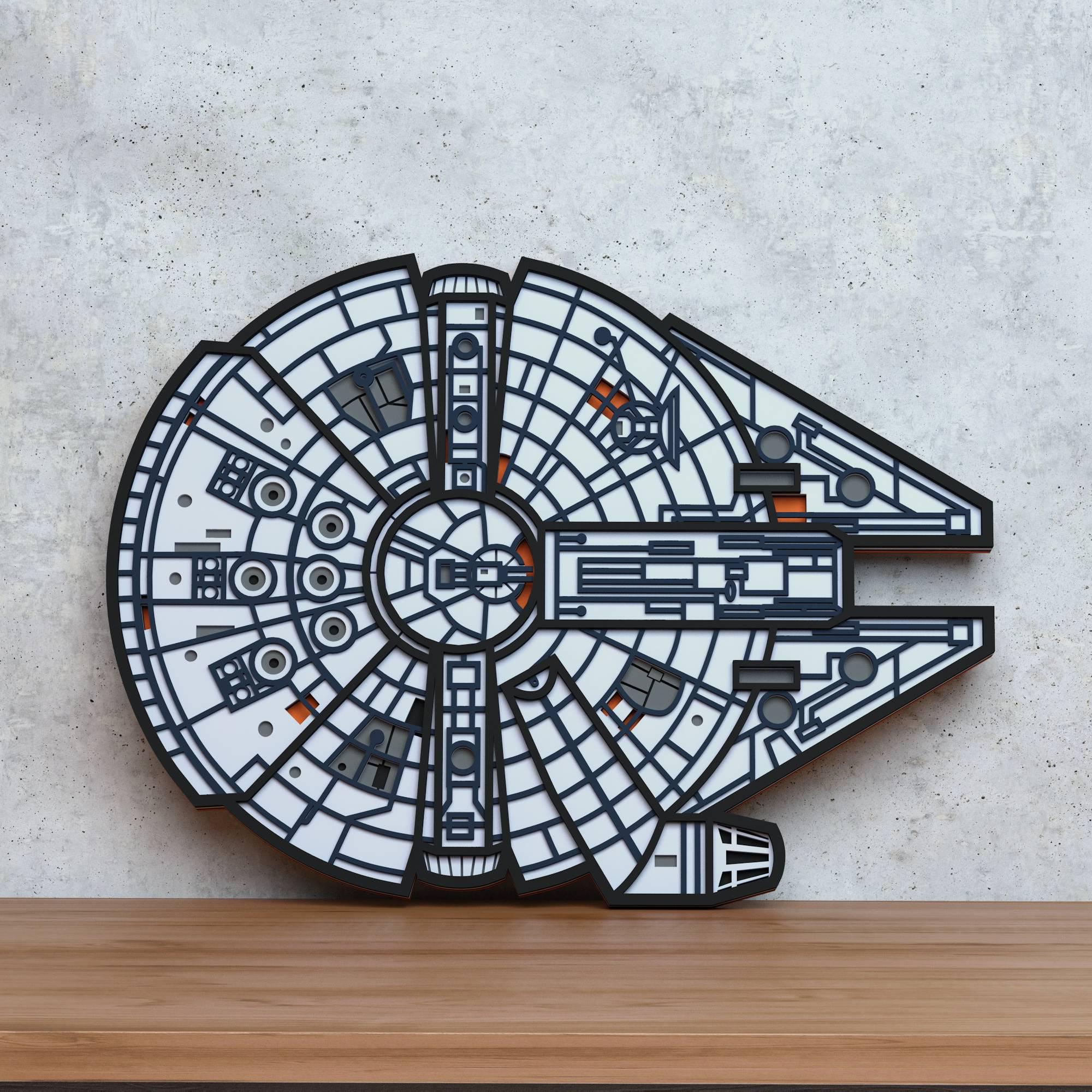 Millennium Falcon Layered Design for Laser and Paper Cutting, Star War ...