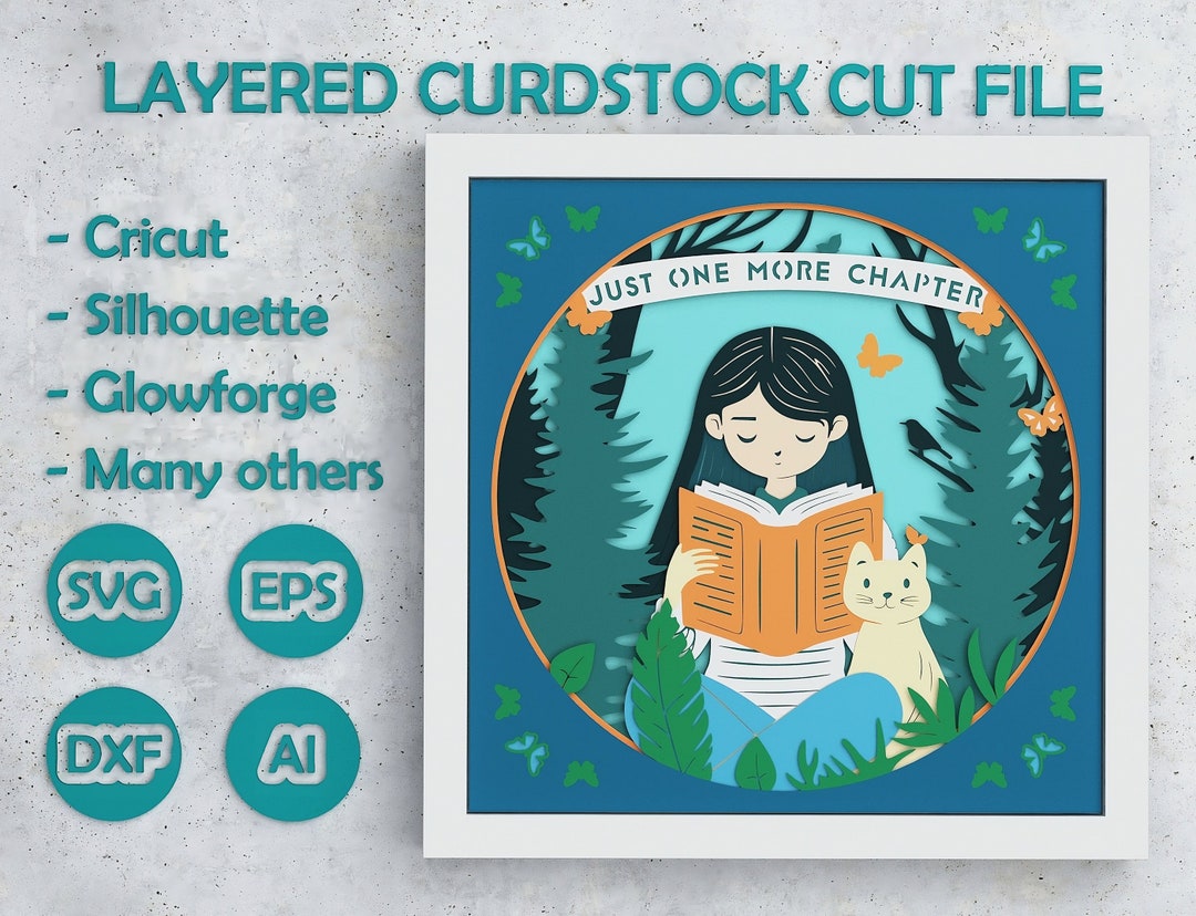 3D Book Lover Shadow Box 3D Bookish SVG Reading Layered - Etsy