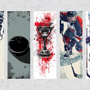 50 Hockey Printable Bookmarks, Hockey Digital Bookmark Sheets, Hockey ...