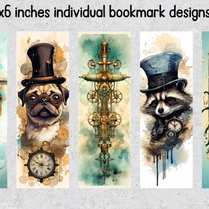 50 Steampunk Printable Bookmarks, Steampunk Digital Download Bookmark ...