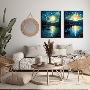 Set of 6 Starry Night Printable Wall Arts, Starry Night Printable Art ...