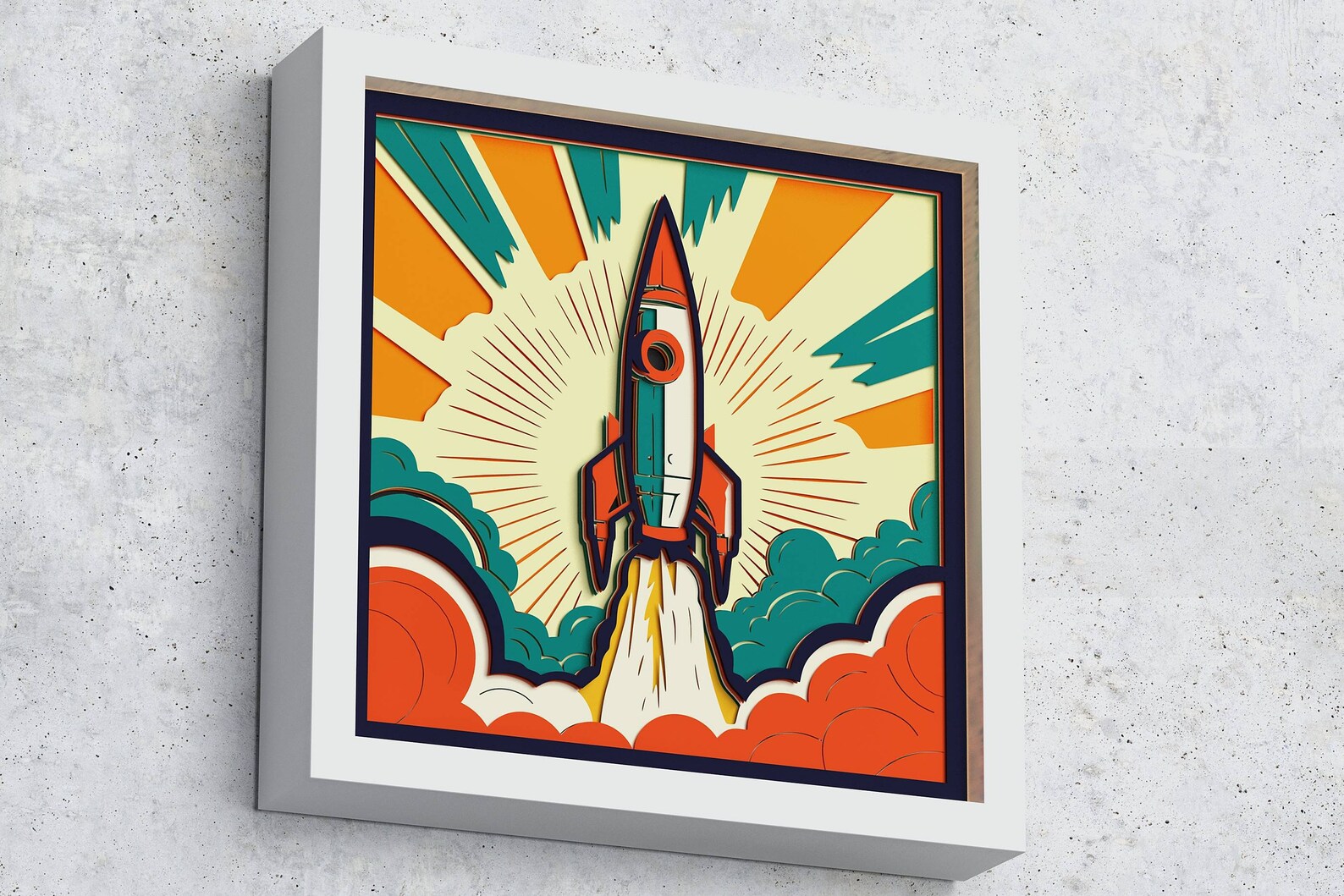 Space Launch Shadow Box, Rocket SVG Layered Design for Cricut ...