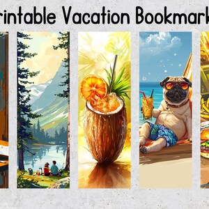 40 Vacation Printable Bookmarks, Summer Digital Download Bookmark ...