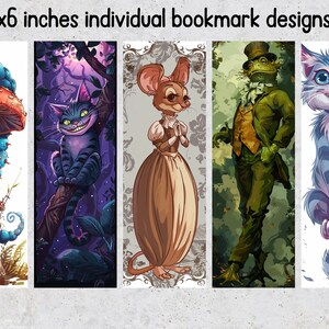 35 Alice Printable Bookmarks, Wonderland Digital Download Bookmark ...