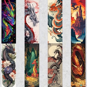 50 Gorgeous Dragon Printable Bookmarks, Dragon Digital Download ...