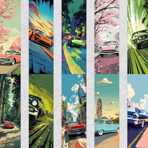 50 Car Printable Bookmarks, Car Digital Download Bookmark Sheets ...