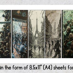 50 Zombie Apocalypse Printable Bookmarks, Horror Digital Bookmark ...