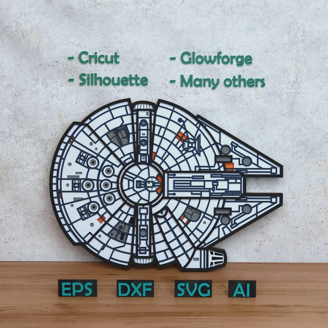 Millennium Falcon Layered Design for Laser and Paper Cutting, Star War ...