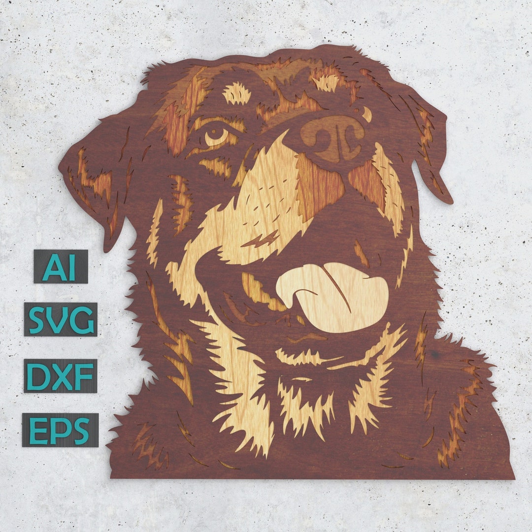 Rottweiler Layered Design for Laser Cutting, SVG DXF Rottweiler Digital ...