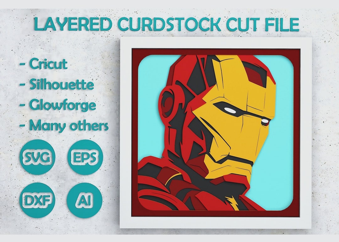 Iron Man Shadow Box Iron Man SVG Layered Design for Cricut - Etsy