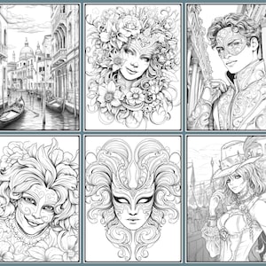 50 Venice Carnival Coloring Pages, Adults Printable Coloring Page ...