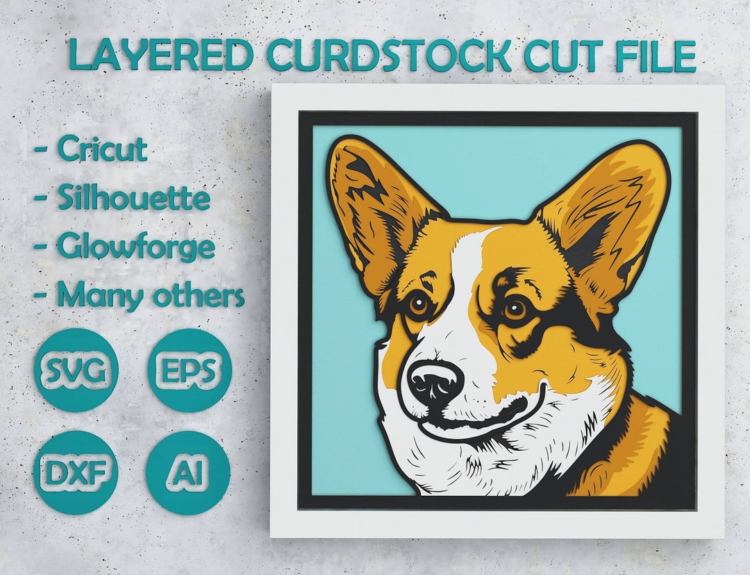 Corgi Shadow Box SVG Layered Design for Cricut Silhouette and - Etsy