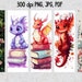 50 Baby Dragon Printable Bookmarks, Dragon Digital Download Bookmark ...