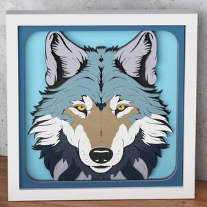 Wolf Shadow Box, Wolf SVG Layered Design for Cricut Silhouette ...