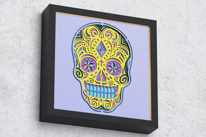 Sugar Skull Shadow Box SVG Layered Design for Cricut - Etsy