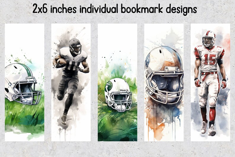 45 American Football Printable Bookmarks, Football Digital Bookmark ...