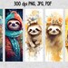 40 Cute Sloths Printable Bookmarks, Sloths Digital Download Bookmark ...