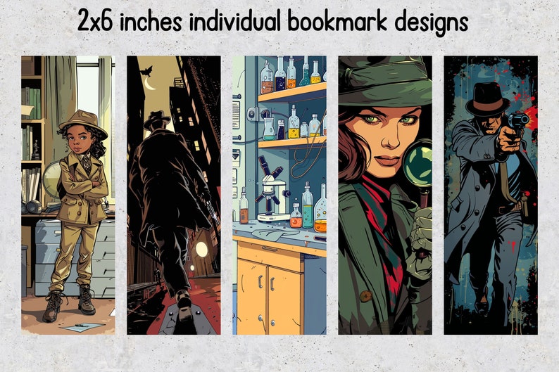 35 Detectives & Spies Printable Bookmarks, Digital Download Bookmark ...