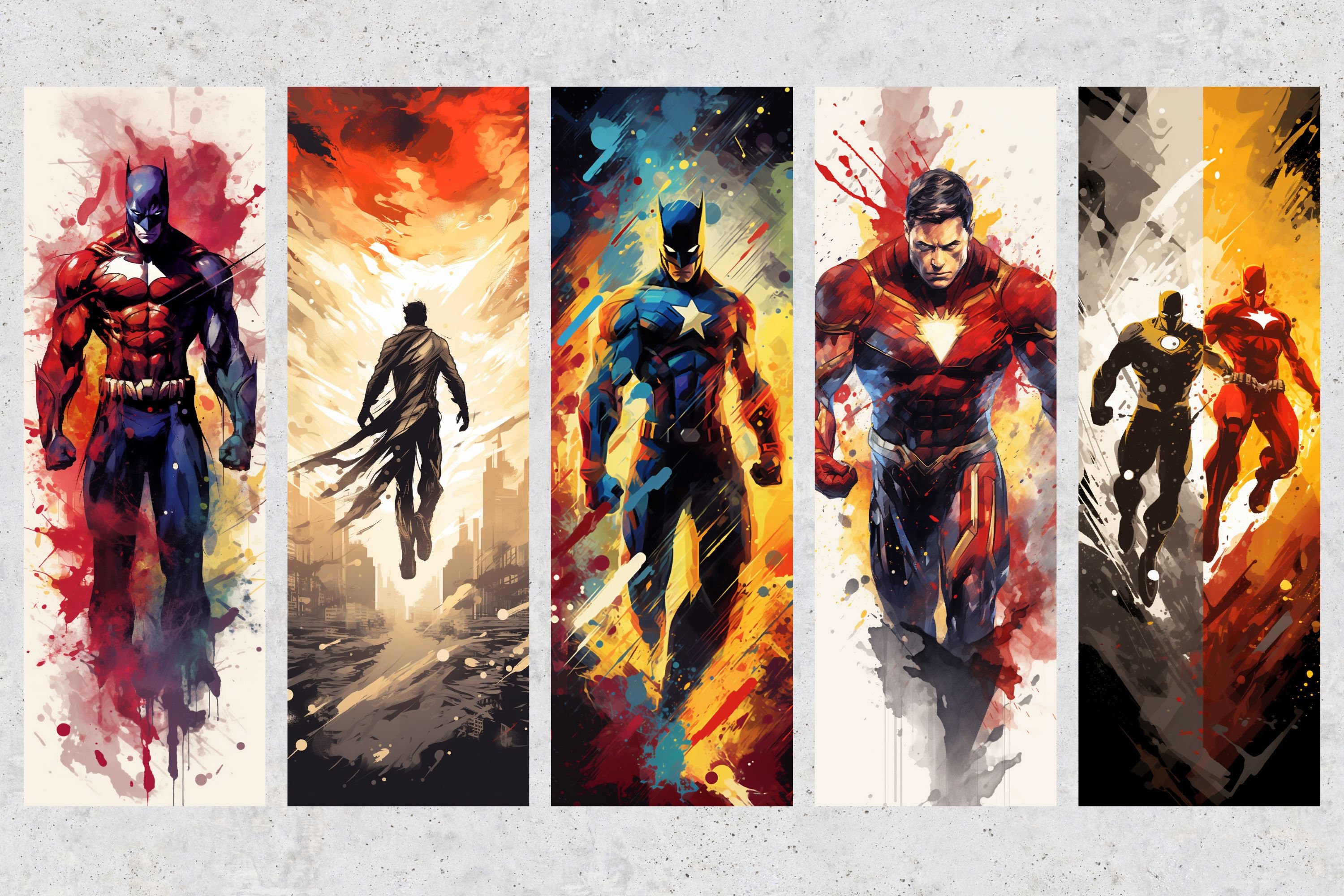 40 Superhero Printable Bookmarks, Comics Digital Download Bookmark ...
