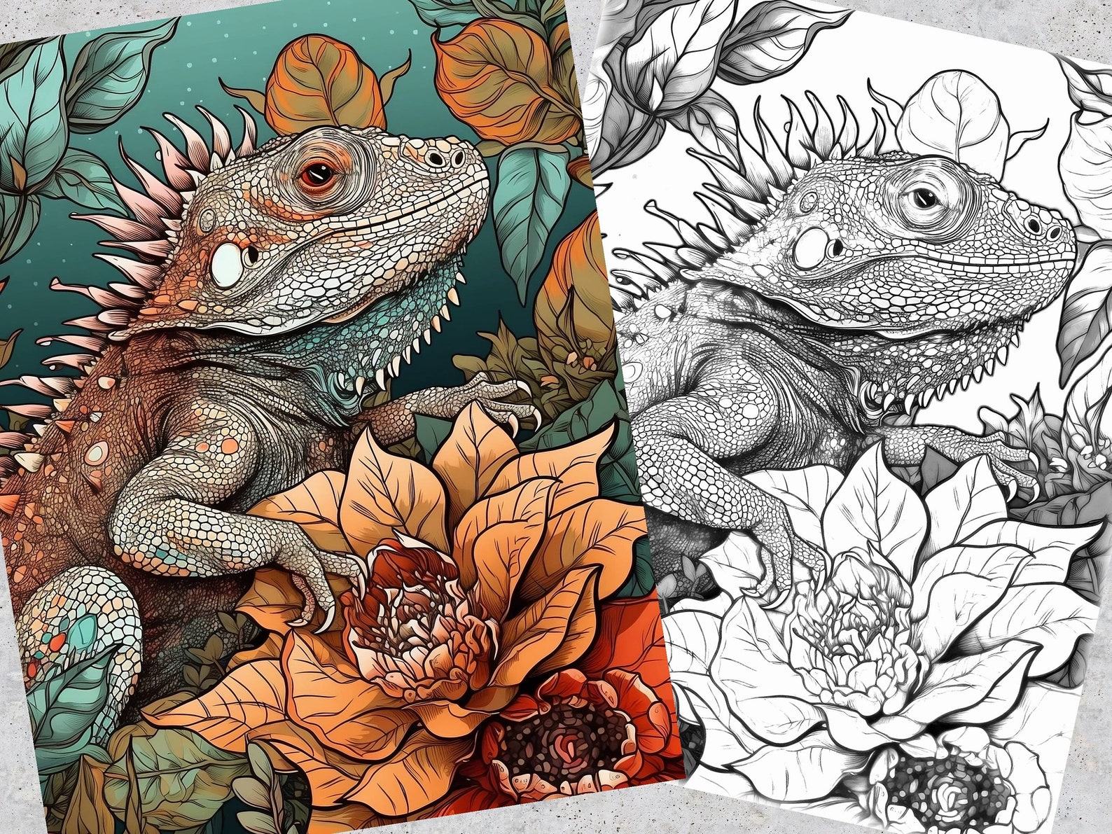 25 Reptiles Coloring Pages, Adults Printable Coloring Page, Reptiles ...