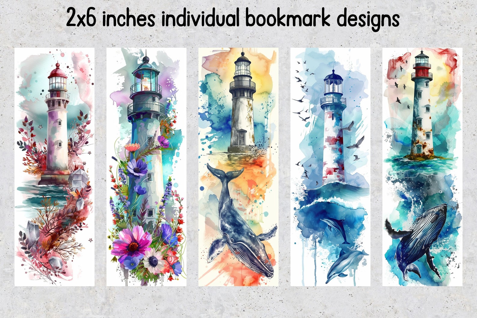 55 Lighthouse Printable Bookmarks, Ocean Digital Download Bookmark ...