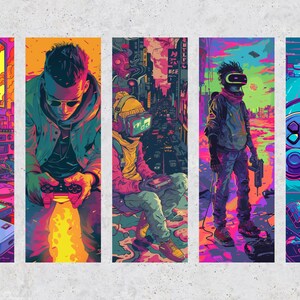 45 Gamer Printable Bookmarks, Video Game Digital Download Bookmark ...