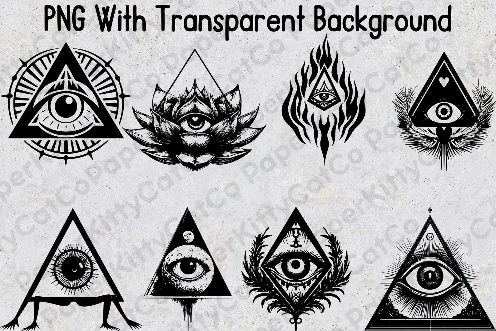 50 All-seeing Eye PNG & SVG Bundle, SVG Silhouettes Sublimation ...