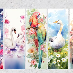 50 Bird Printable Bookmarks, Birds Digital Download Bookmark Sheets ...