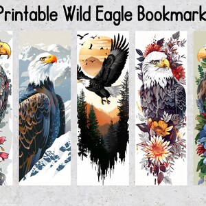 50 Wild Eagle Printable Bookmarks, Eagle Download Bookmark Sheets ...