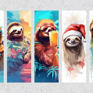 40 Cute Sloths Printable Bookmarks, Sloths Digital Download Bookmark ...