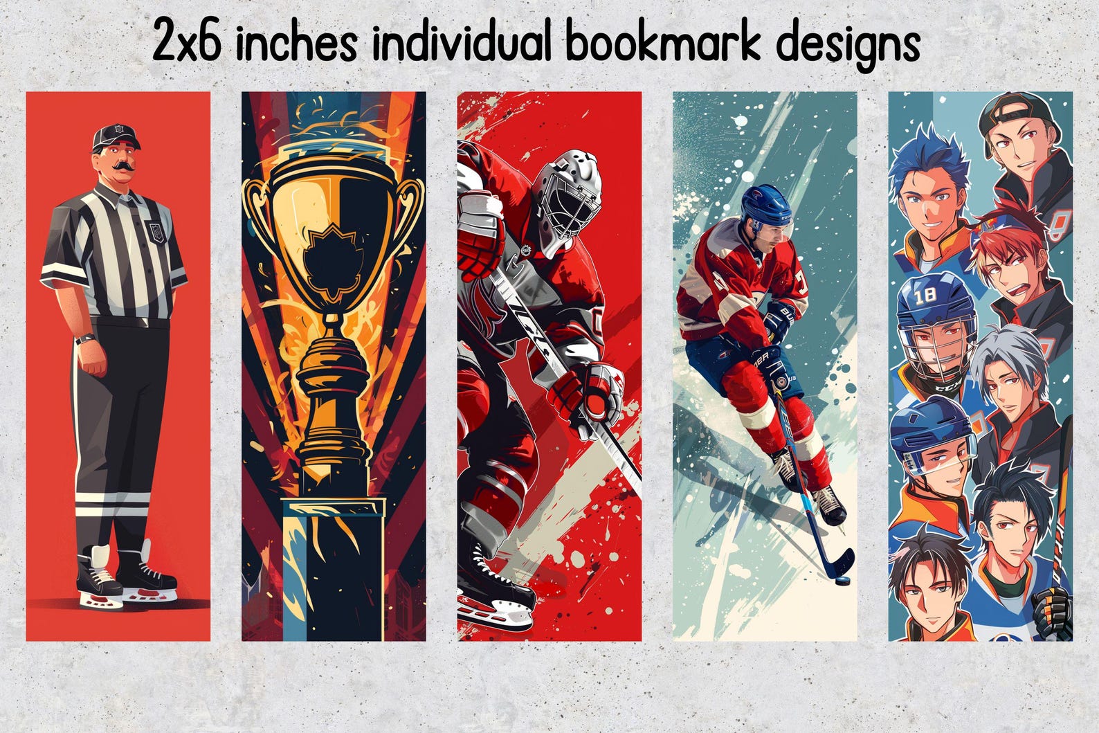 50 Hockey Printable Bookmarks, Hockey Digital Bookmark Sheets, Hockey ...