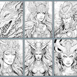50 Norse Mythology Coloring Pages, Adults Printable Coloring Page With ...